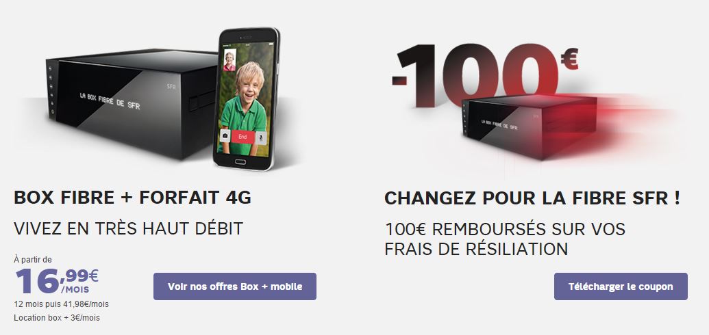 Box Fibre + forfait 4G 2H offert chez SFR – Lemon