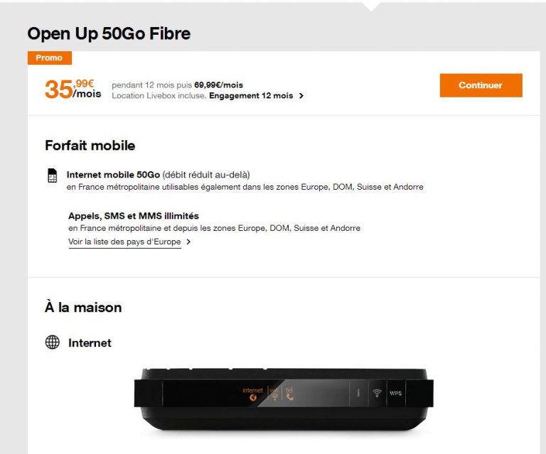 Open Up Fibre 50 Go Orange : le pack haut de gamme Orange encore en promotion