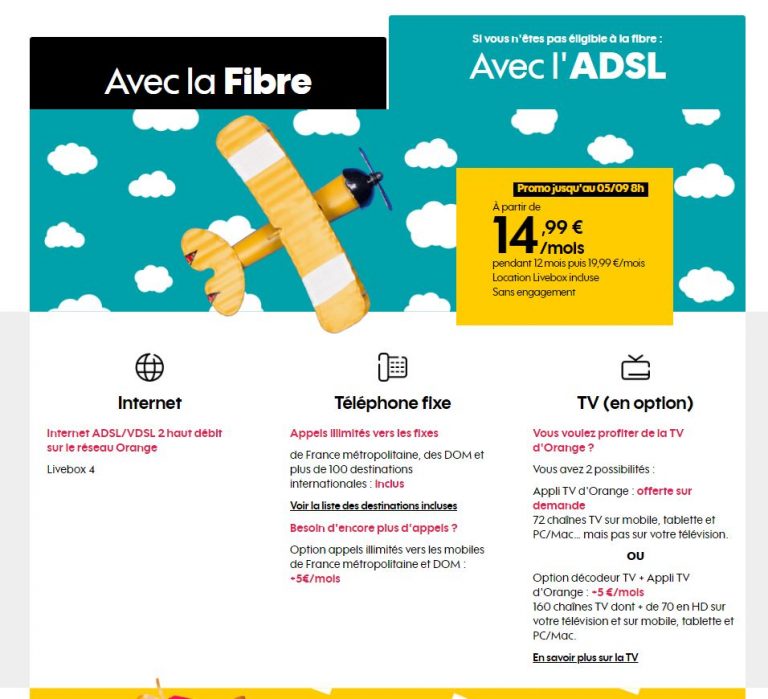 La Boîte Sosh ADSL ou Fibre en promo pour 14,99 €/mois pendant un an ...