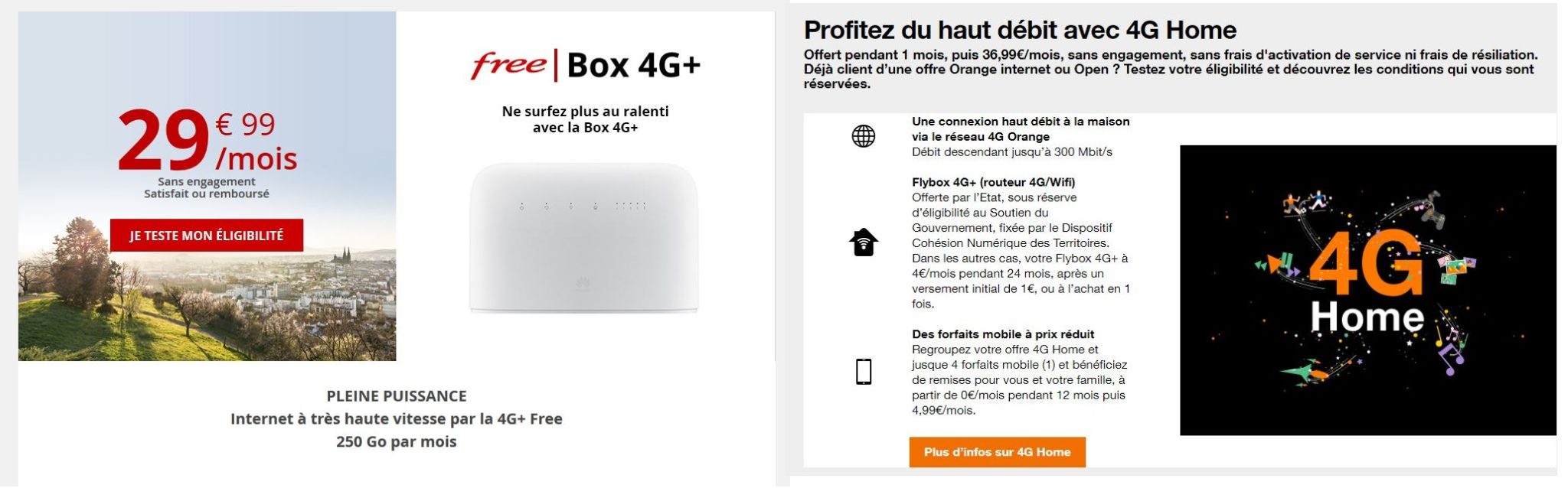 Box 4G avec débit jusqu’à 300 Mb/s : comparatif des offres Free et Orange