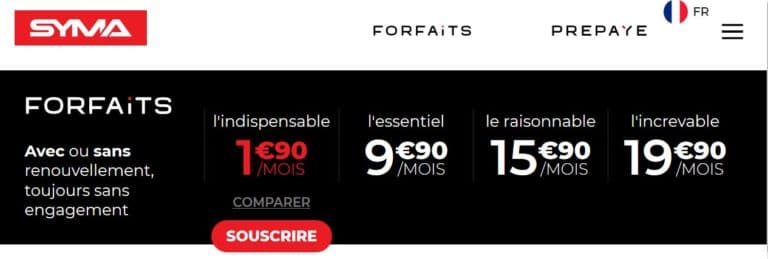 Syma Mobile : 4 forfaits mobiles sans engagement pour tous les budgets