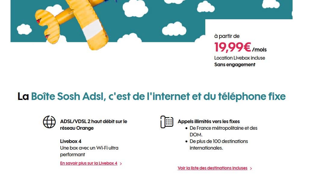 Box ADSL en promotion : la Boîte Sosh ADSL ou la Freebox Mini 4K ADSL