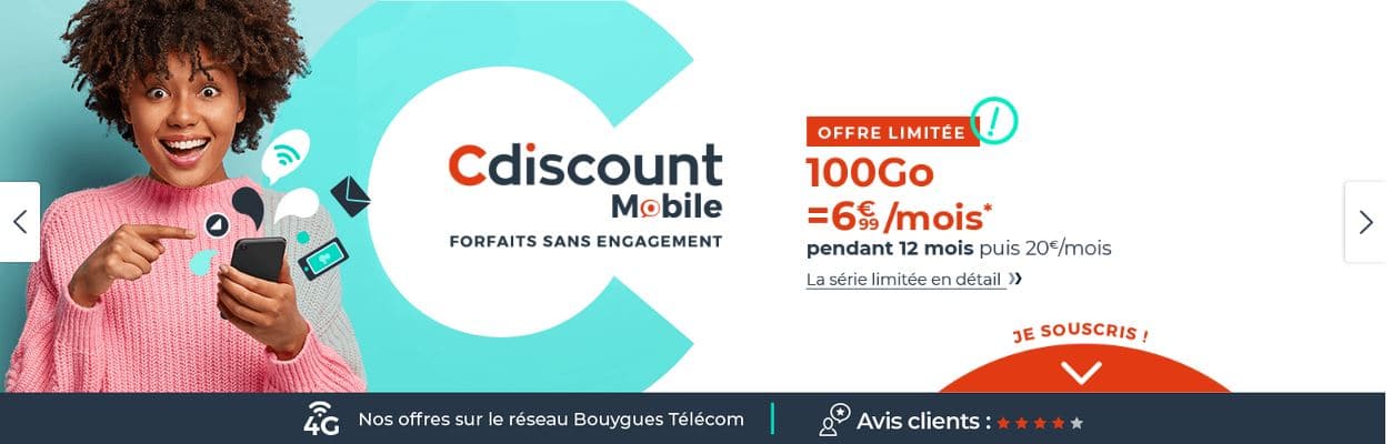 Nouvelle promotion Cdiscount Mobile : deux forfaits avec gros Data sous la barre des 5 €/mois ...
