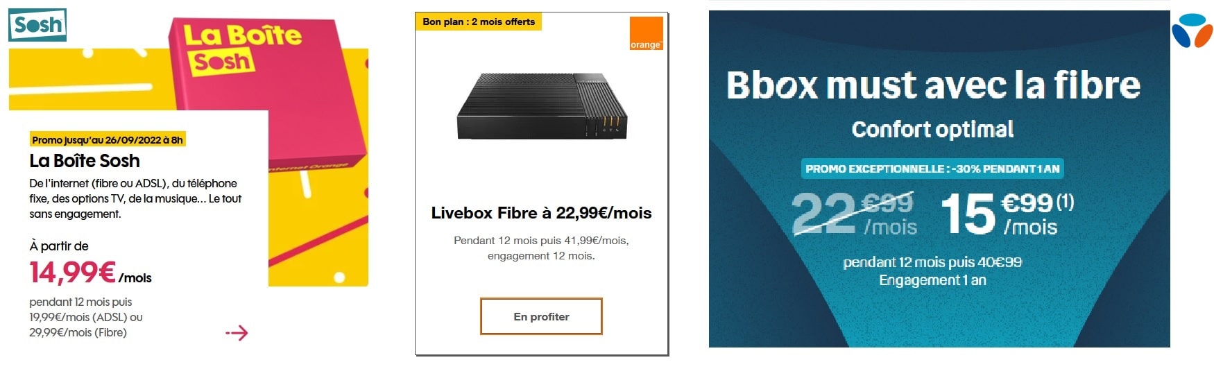 Offres box Fibre de la rentrée : 3 choix disponibles sur le marché
