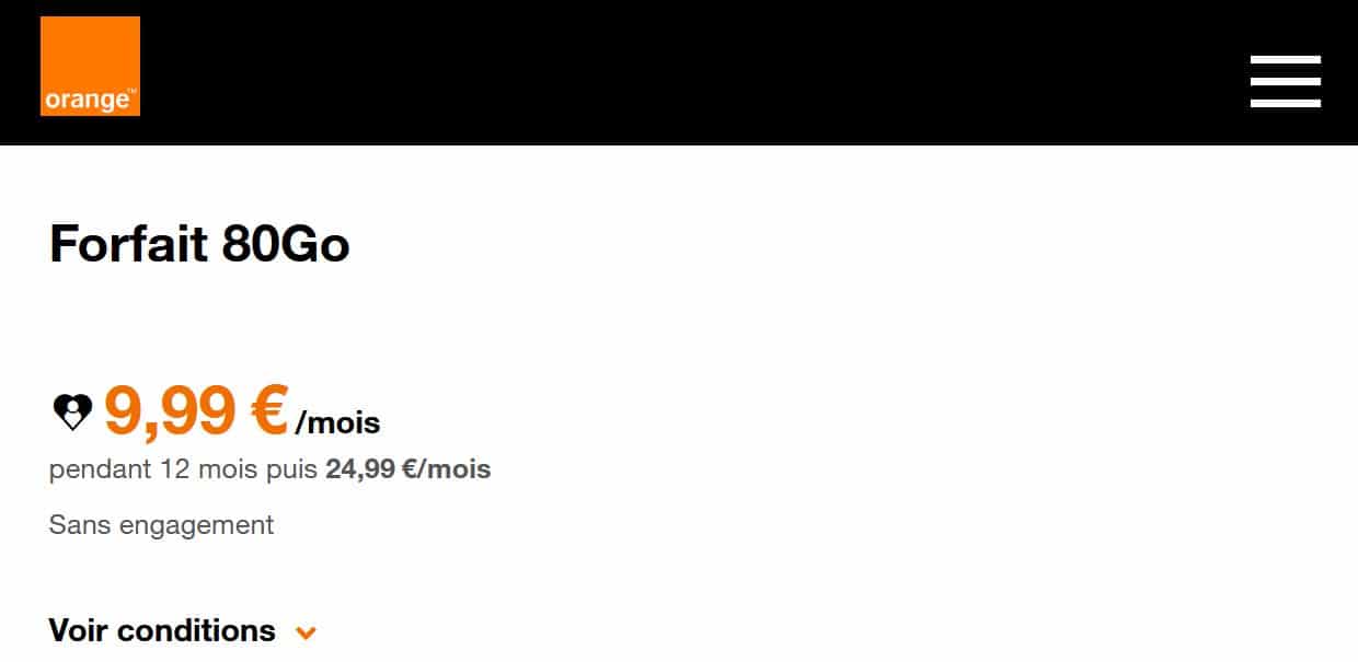 Votre forfait Orange 80 Go à 9,99 €/mois – Lemon