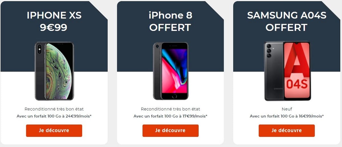 3 Smartphones gratuits avec Cdiscount et le forfait 100 Go