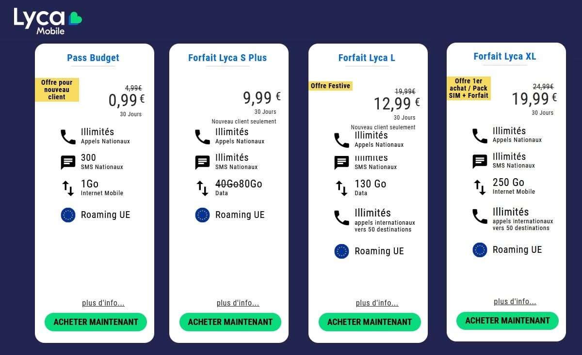 À la recherche d’un forfait pas cher ? Voici les offres Lycamobile